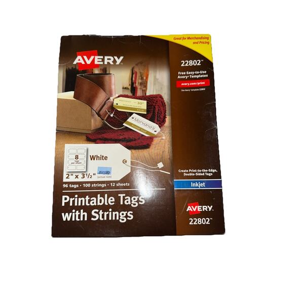Avery | Office | Avery Printable Rectangular Tags With Strings 2 X 3 2 ...
